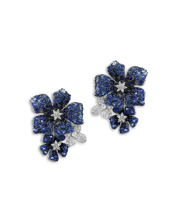 Bloomingdale'S Sapphire And Diamond Earrings - Blue/white