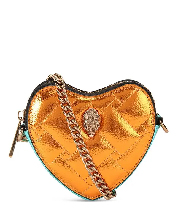 Kurt Geiger Kensington Heart Quilted Leather Crossbody Bag Open