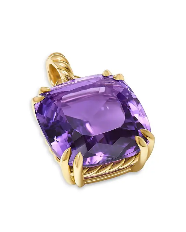 David Yurman 18k Yellow Gold Marbella Amethyst Pendant - Amethyst/gold