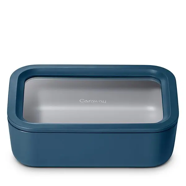 CARAWAY 6.6 Cup Rectangular Glass Food Container - Navy