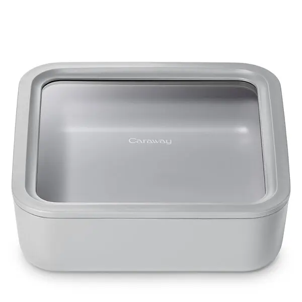 CARAWAY 10 Cup Nonstick Square Glass Food Container - Gray
