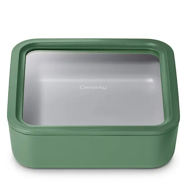 CARAWAY 10 Cup Nonstick Square Glass Food Container - Sage