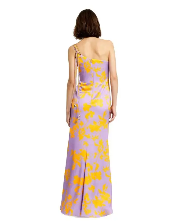 Mac Duggal Printed Charmeuse One Shoulder Gown