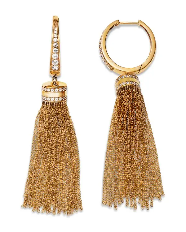Bloomingdale'S Diamond Tassel Drop Earrings 0.75 Tcw