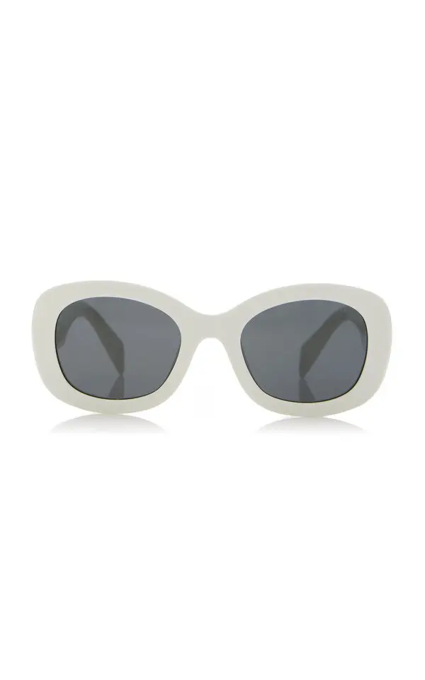 Prada Round-frame Acetate Sunglasses - White