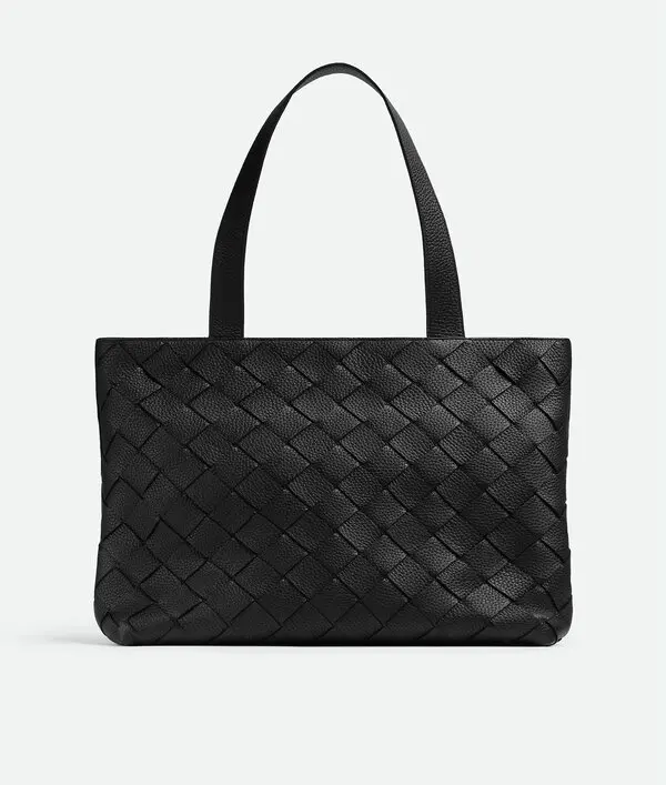 Bottega Veneta Small Intrecciato Zipped Tote - Black