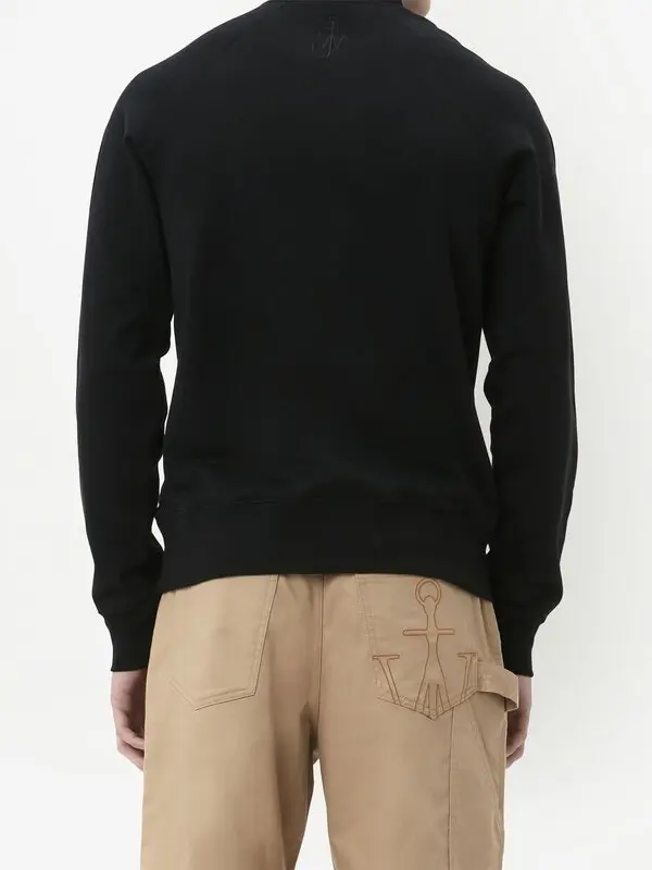 Jw Anderson Pol Anglada Print Half-Zip Sweatshirt - Black