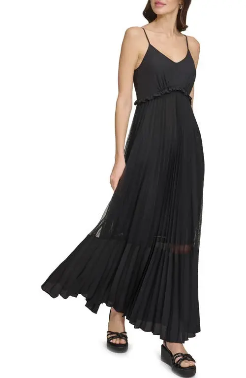 Dkny Sleeveless Pleated Maxi Dress