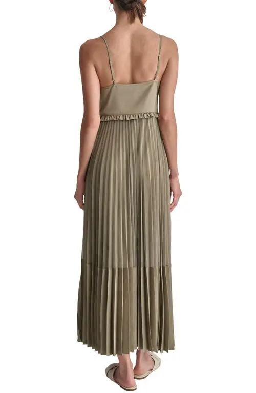 Dkny Sleeveless Pleated Maxi Dress - Light Fatigue