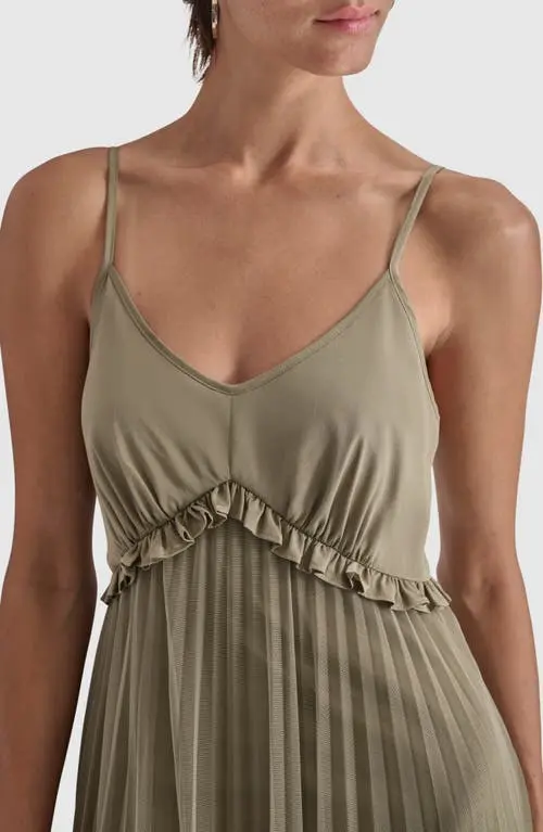 Dkny Sleeveless Pleated Maxi Dress - Light Fatigue