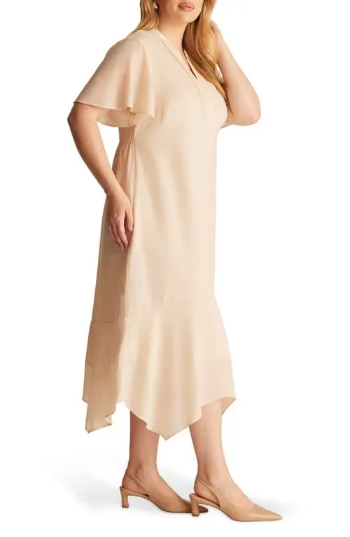 Estelle Claudia Linen Blend A-Line Dress - Natural | Editorialist