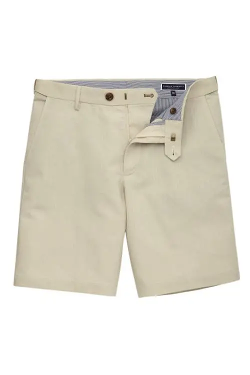 CHARLES TYRWHITT Cotton Linen Tapered Shorts - Stone