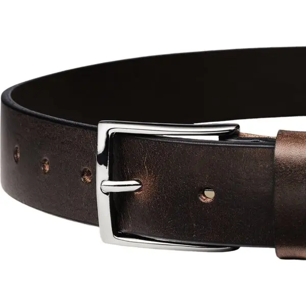 CHARLES TYRWHITT Leather Chino Belt - Brown