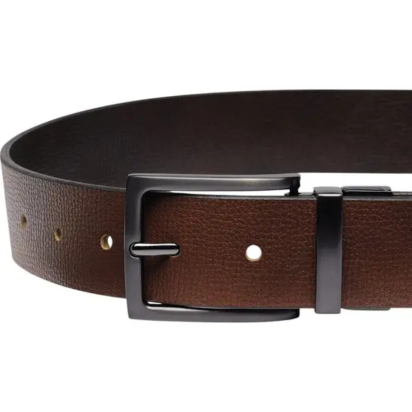 CHARLES TYRWHITT Leather Chino Belt - Dark Tan