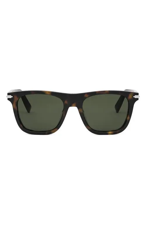 Dior Blacksuit S13i 53mm Geometric Sunglasses - Dark Havana / Green