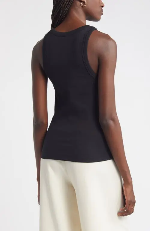 Nordstrom Everyday Cotton Rib Tank - Black