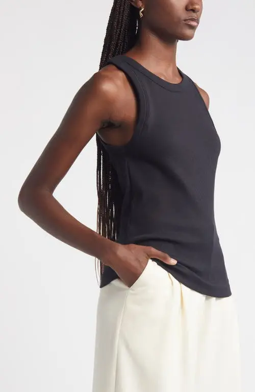 Nordstrom Everyday Cotton Rib Tank - Black