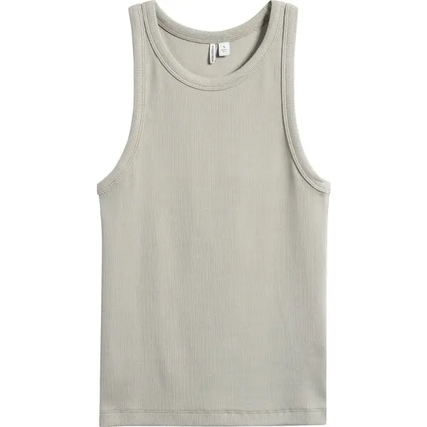 Nordstrom Everyday Cotton Rib Tank - Green Chaparral