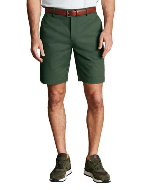 CHARLES TYRWHITT Cotton Slim Fit Shorts - Green