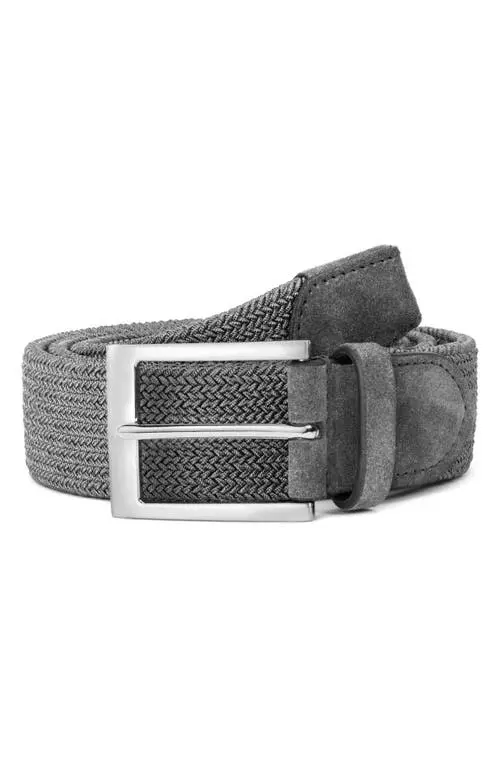 To Boot New York Woven Elastic Belt - Braided Elastic Grey