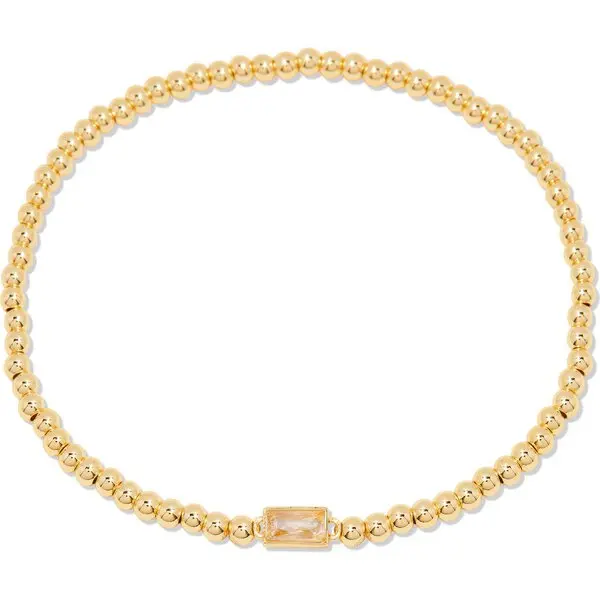 BROOK & YORK Kylie Birthstone Beaded Bracelet - Gold - April