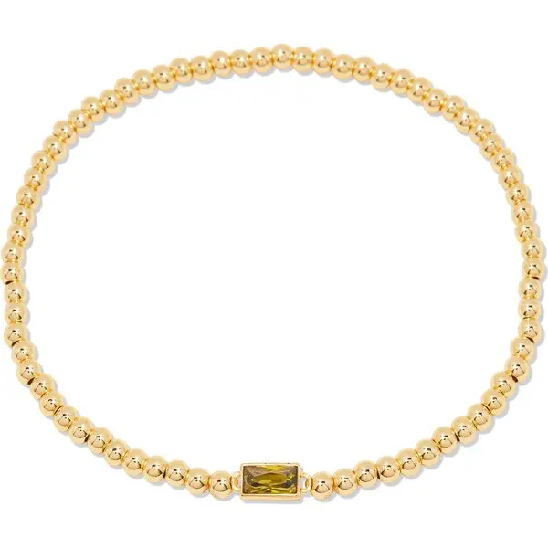 BROOK & YORK Kylie Birthstone Beaded Bracelet - Gold - August