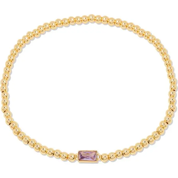 BROOK & YORK Kylie Birthstone Beaded Bracelet - Gold - February
