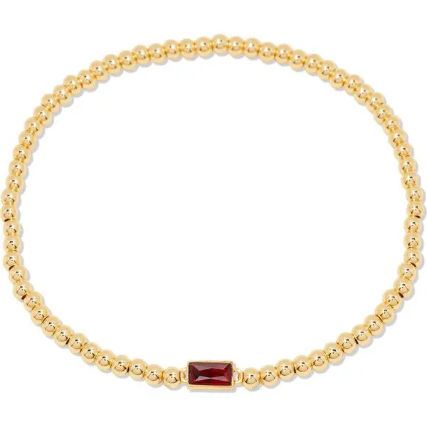 BROOK & YORK Kylie Birthstone Beaded Bracelet - Gold - January