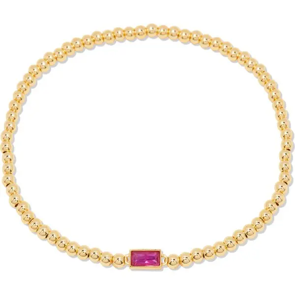 BROOK & YORK Kylie Birthstone Beaded Bracelet - Gold - July