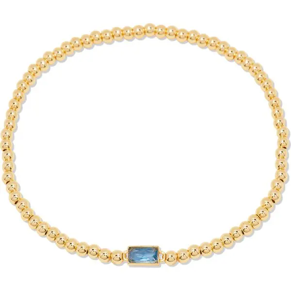BROOK & YORK Kylie Birthstone Beaded Bracelet - Gold - March