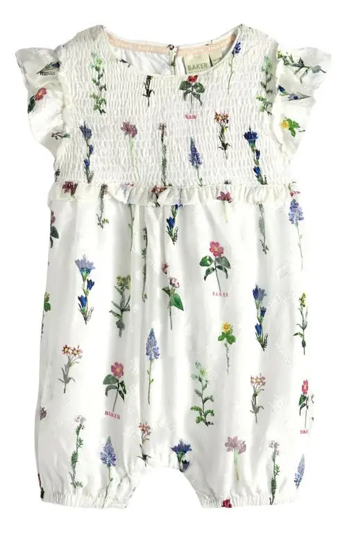 BAKER BY TED BAKER Floral Print Romper - White