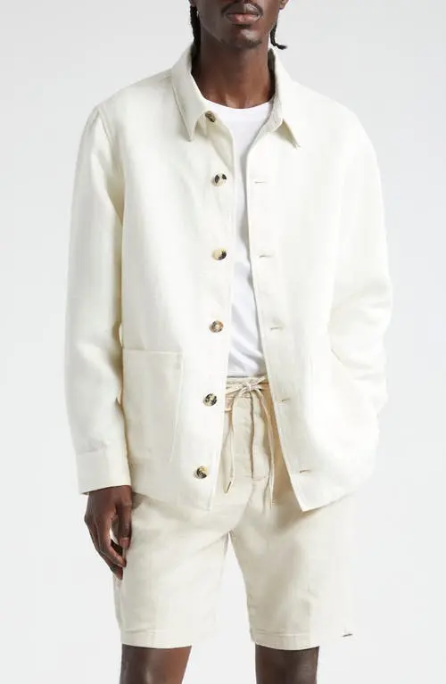 Thom Sweeney Patch Pocket Linen Overshirt
