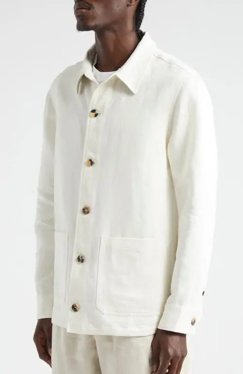 Thom Sweeney Patch Pocket Linen Overshirt