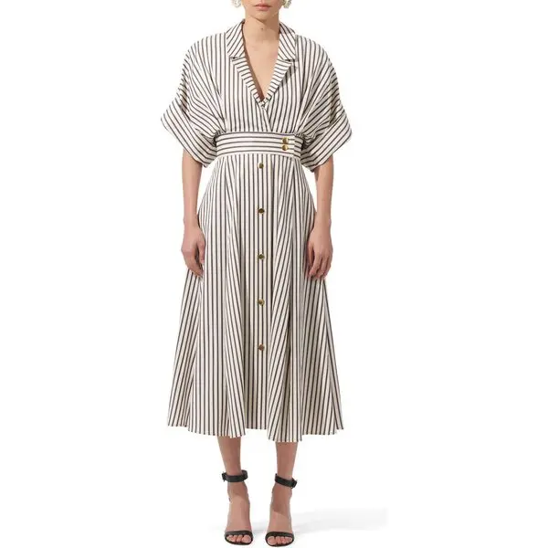 Carolina Herrera Stripe Dropped Shoulder Shirtdress
