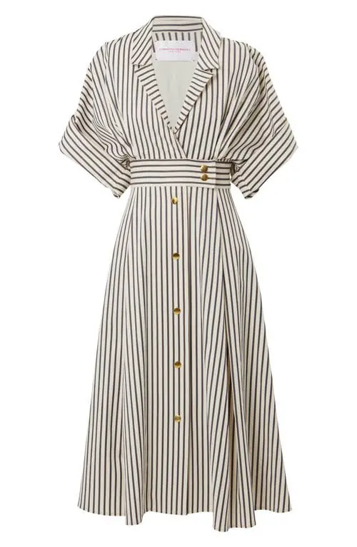 Carolina Herrera Stripe Dropped Shoulder Shirtdress