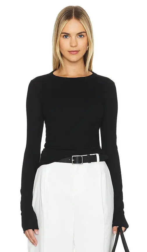 Cotton Citizen The Marbella Long Sleeve Top - Jet Black