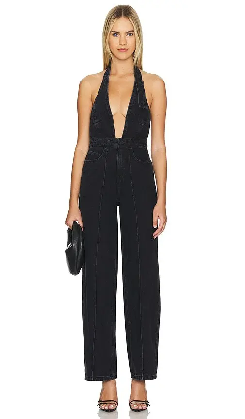 RtA Sadie Denim Jumpsuit - Black