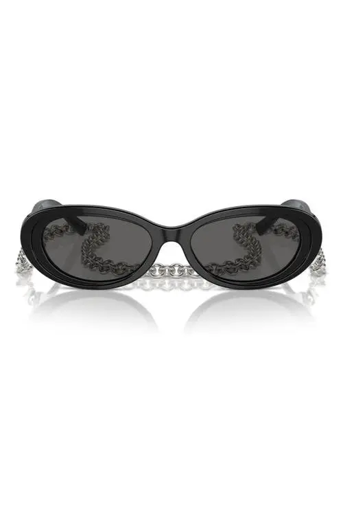 Tiffany & Co. 54mm Oval Sunglasses With Chain