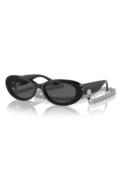 Tiffany & Co. 54mm Oval Sunglasses With Chain