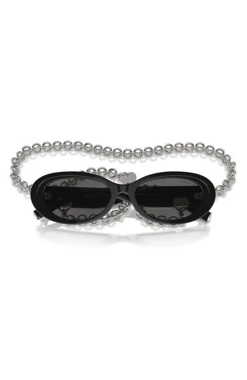 Tiffany & Co. 54mm Oval Sunglasses With Chain