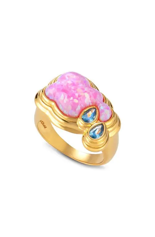 JULY CHILD Cry Me A River Ring - Gold/opalite/cubic Zirconia