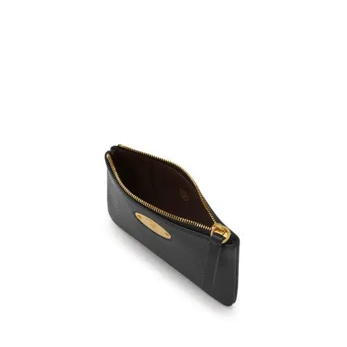 Mulberry Plaque Small Leather Zip Coin Pouch - Black