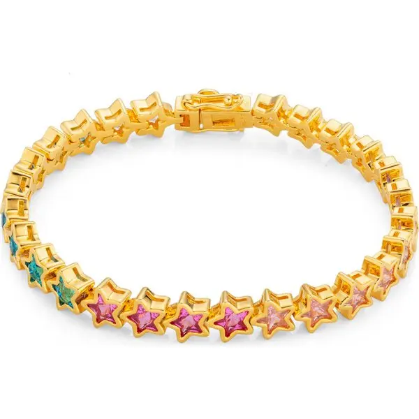 JULY CHILD Aura Rainbow Star Bracelet - Gold Plated/cubic Zirconia