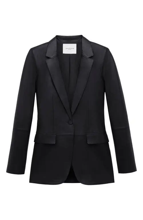 Lafayette 148 New York Lambskin Leather Blazer