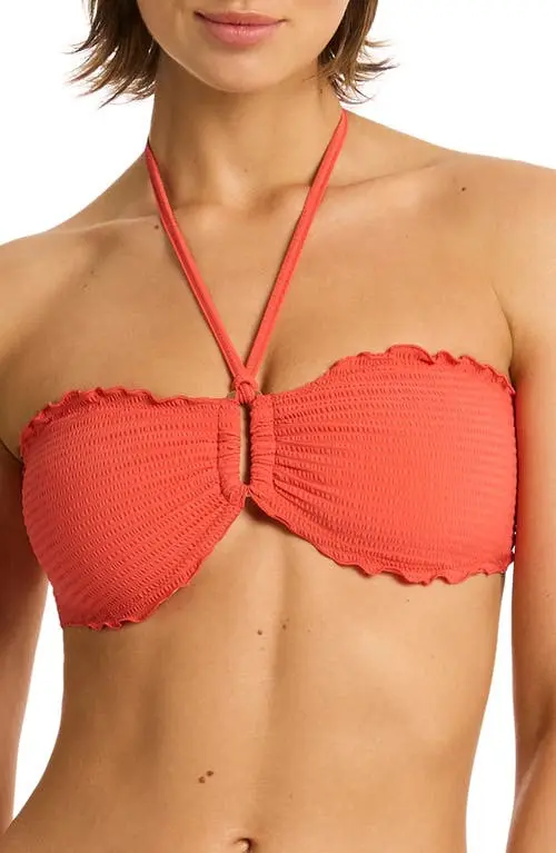 SEA LEVEL Messina Ring Bandeau Bikini Top - Flame