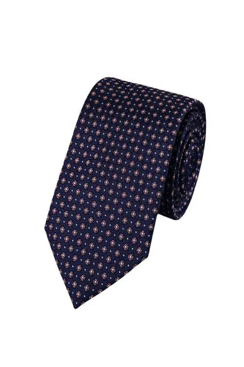 CHARLES TYRWHITT Floral Silk Stain Resistant Tie - Petrol Blue