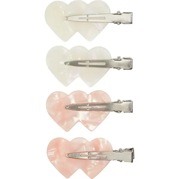 Bp. Double Heart 4-pack Assorted Creaseless Hair Clips