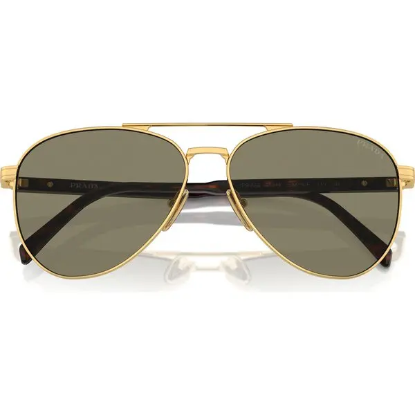 Prada 61mm Pilot Sunglasses - Lite Brown