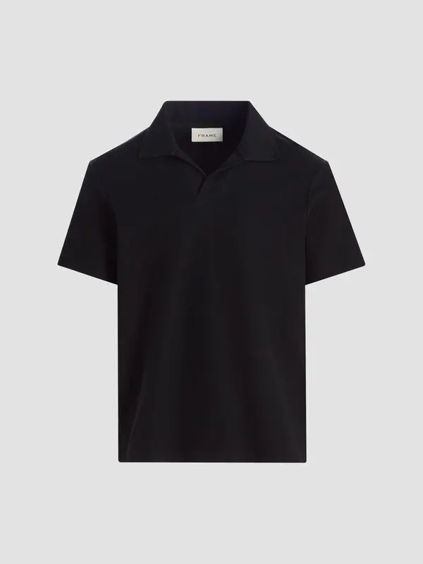FRAME Johnny Collar Polo Shirt - Black