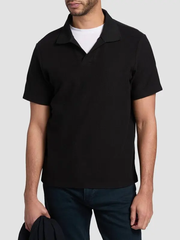 FRAME Johnny Collar Polo Shirt - Black
